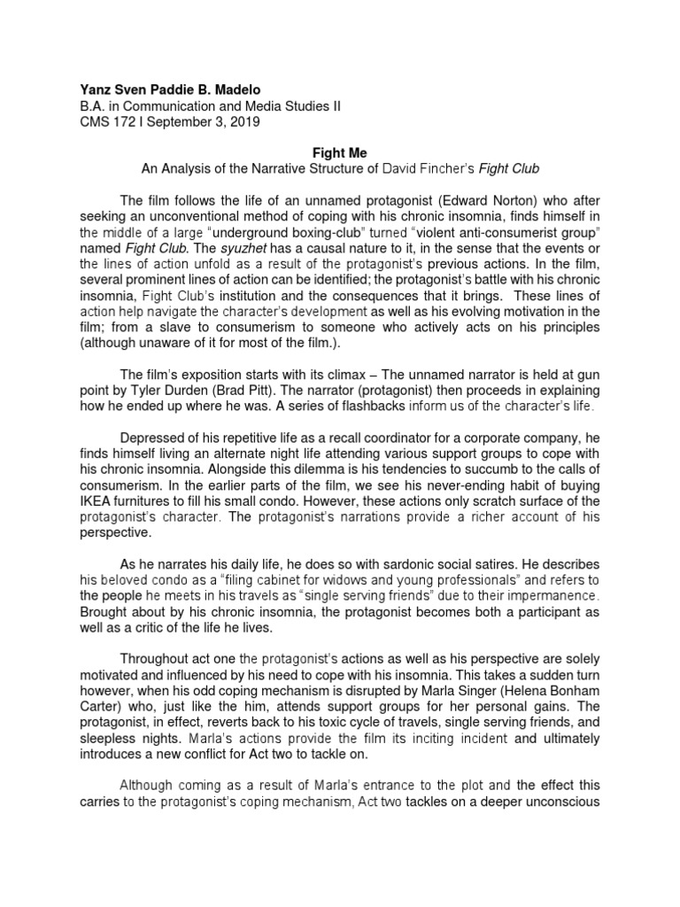 Narrative Structure Fight Club