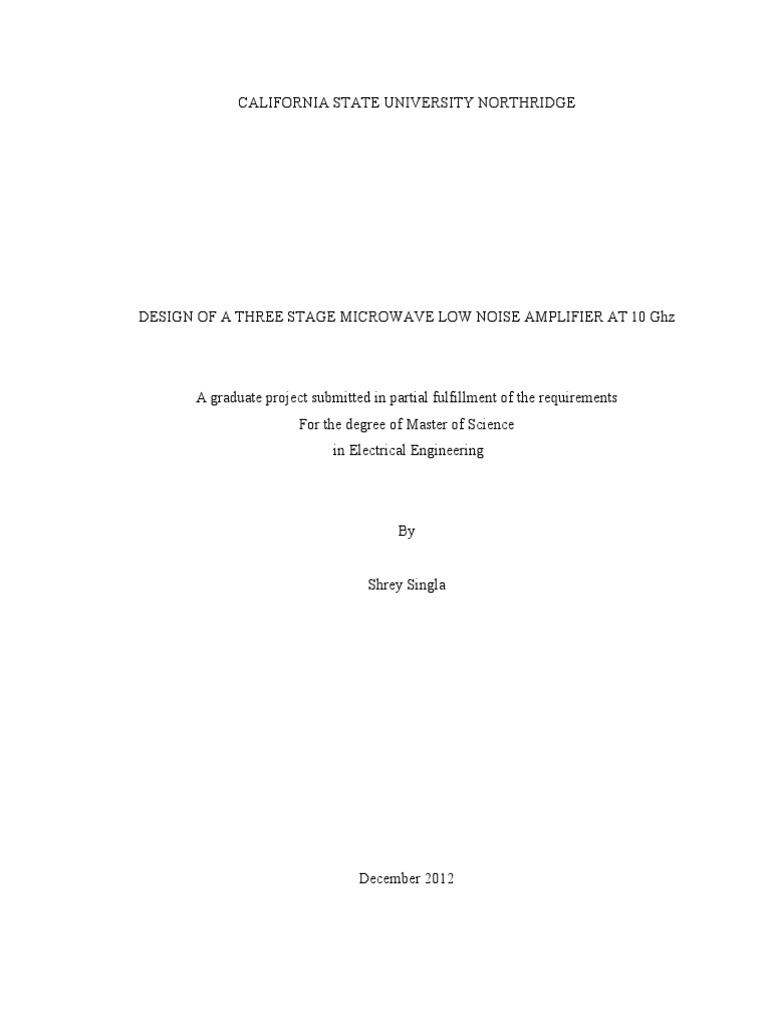 3 Stage LNA Final Report Finalized Version2 1 PDF | PDF | Amplifier ...