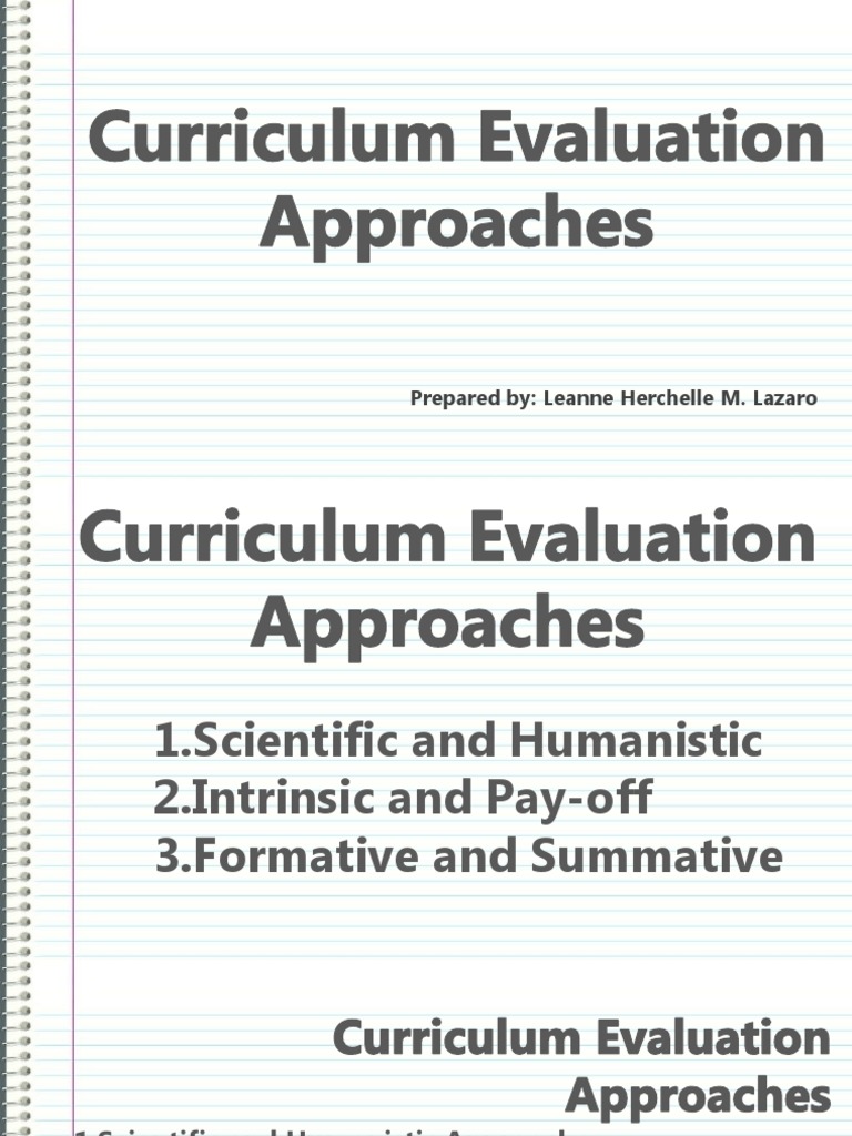Curriculum Evaluation Approaches Explained | PDF | Evaluation | Curriculum