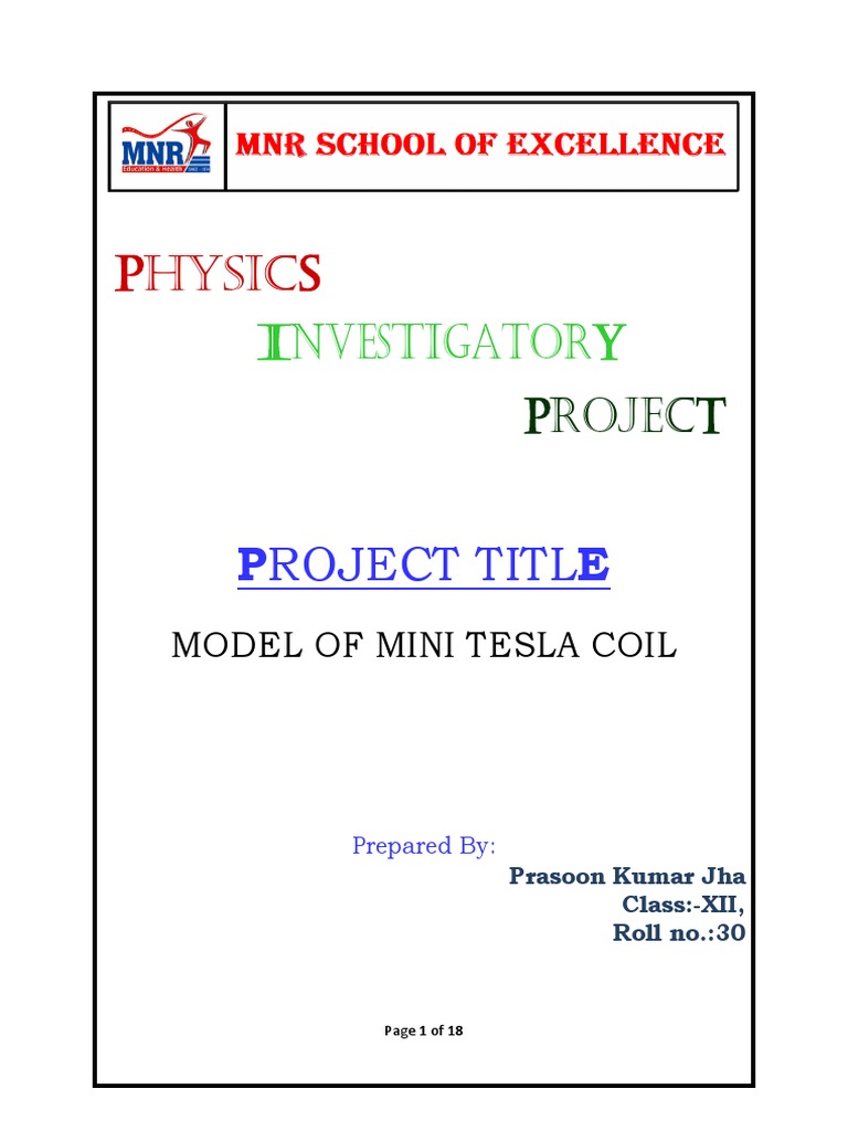 Physics Project Work - Final | PDF | Electric Current | Electrical ...