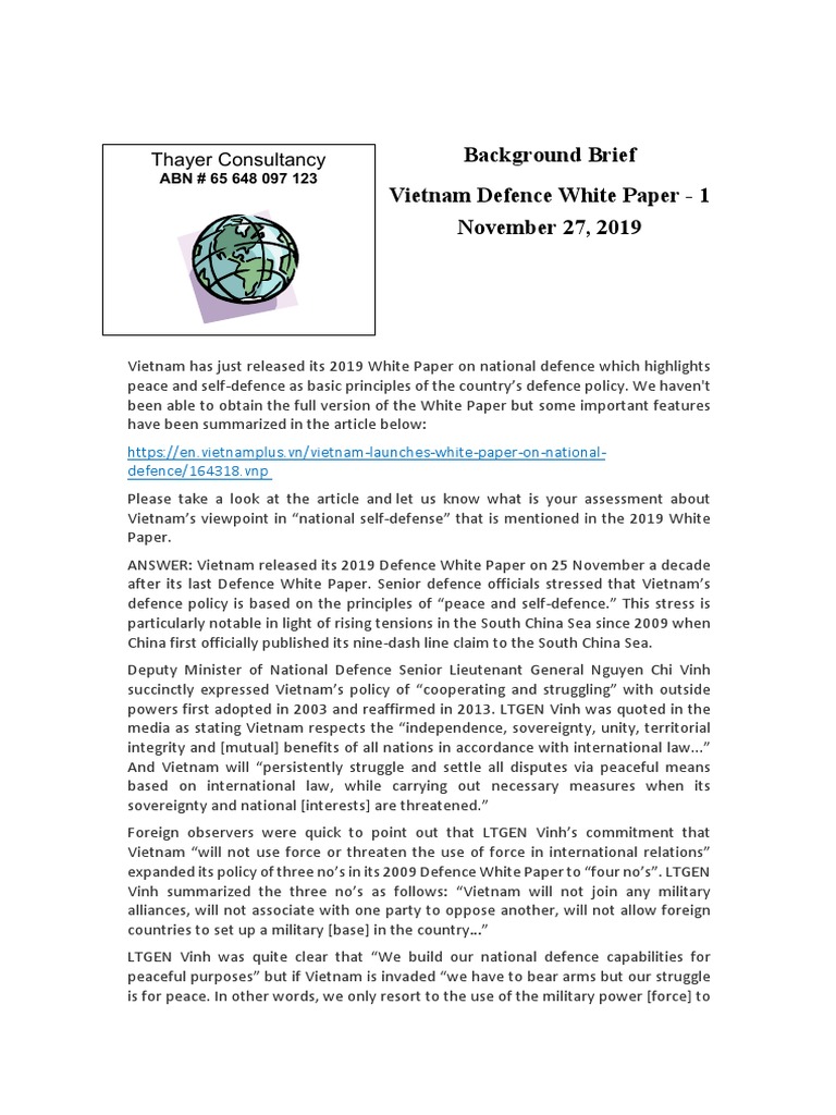 Vietnam's 2019 Defence White Paper Insights | PDF | Vietnam | Military