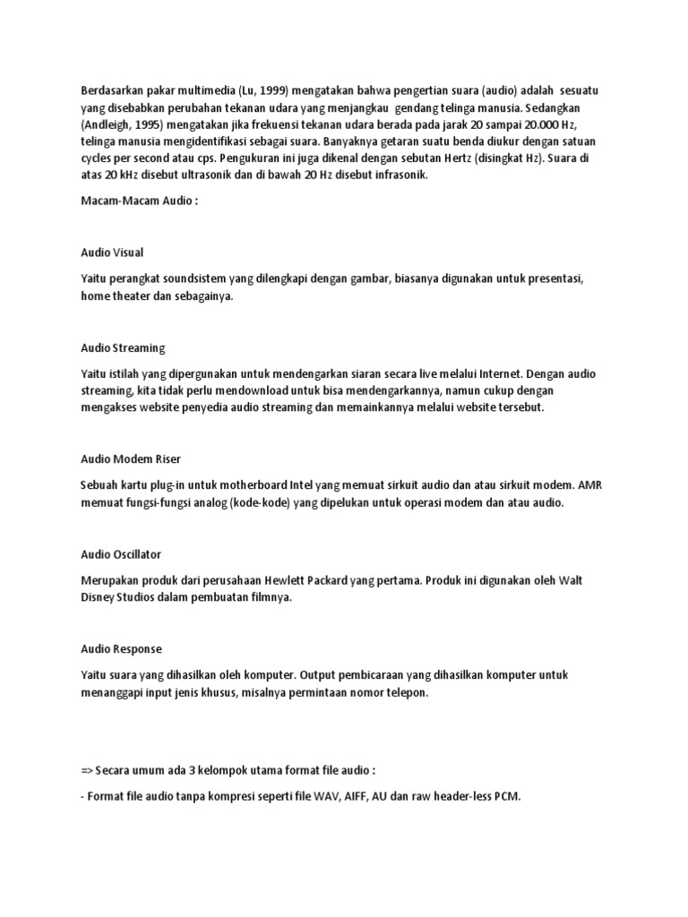 Macam Macam Audio | PDF