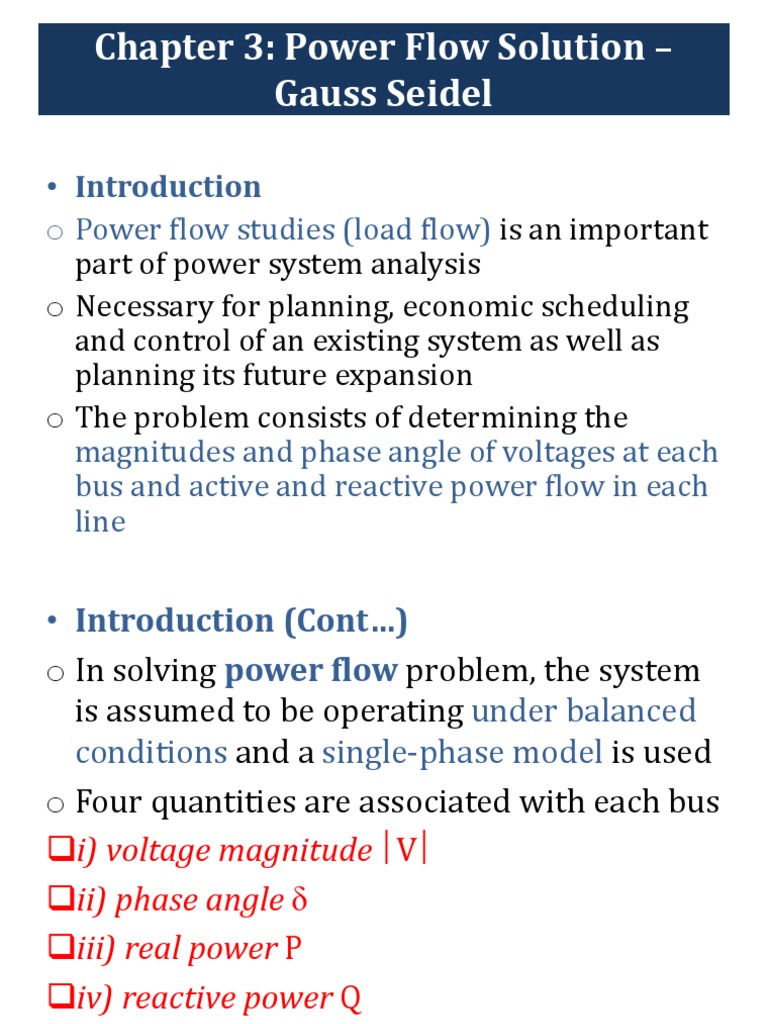 Chapter 3-Power Flow Solution-Gauss Seidel 2 | PDF | Electrical ...