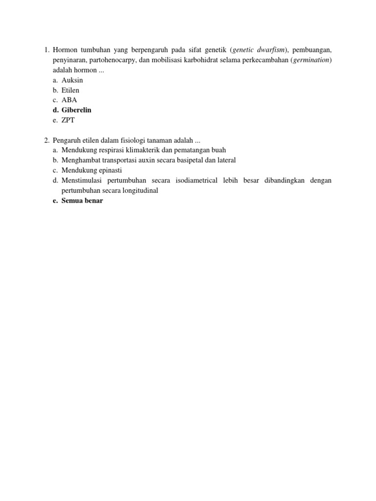 Soal Giberelin-Etilen | PDF