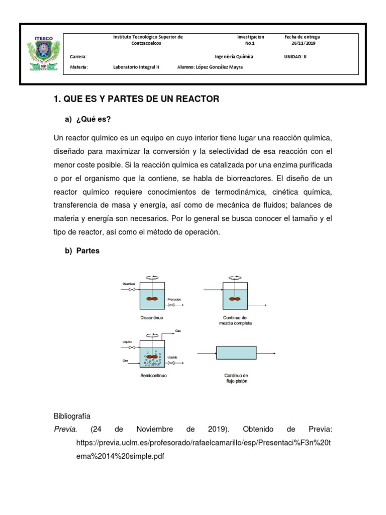 Integral 2 | PDF | Reactor Quimico | Química