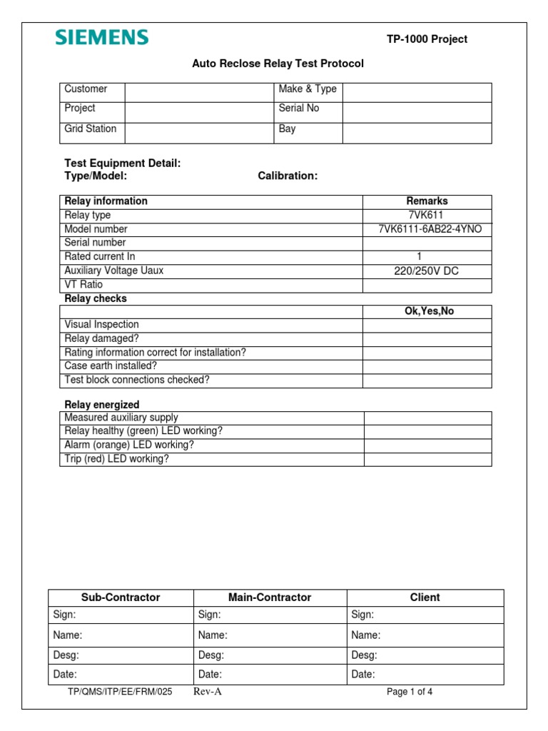 025 - Auto Reclose Relay Rev-A | PDF | Relay | Electrical Equipment