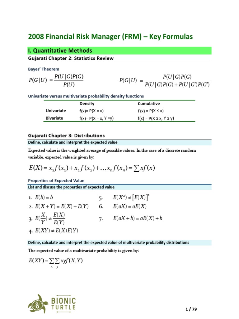 Quantitative Methods Formulas