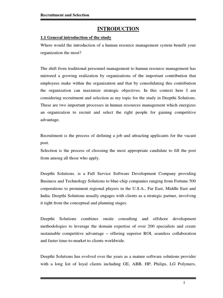 Recruitment and Selection in HR Management | PDF | Recruitment ...