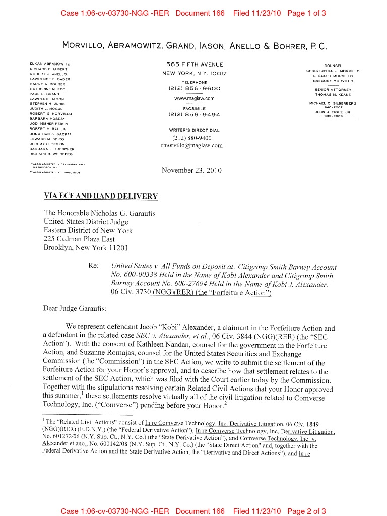 Settlement Letter From Jacob Alexander | PDF | Law