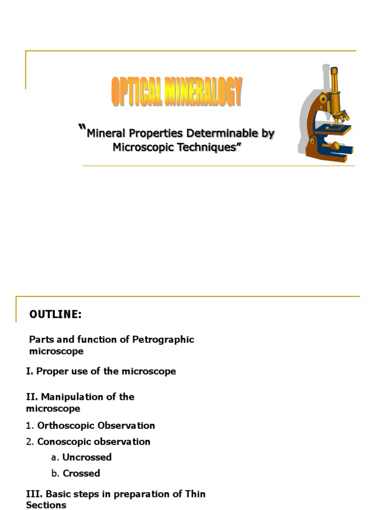 Mineral Properties Determinable by Microscopic Techniques | PDF ...