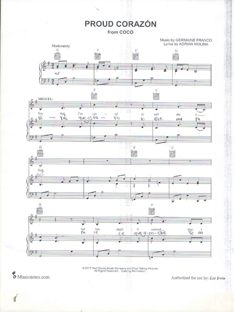 El Latido de Mi Corazon - Coco PDF | PDF