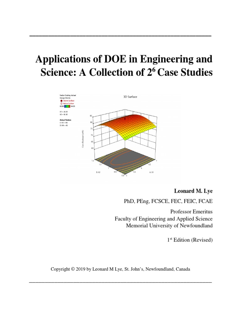 Applications of DOE in Engineering and Science 2019 Revised-LYE Sept 17 ...