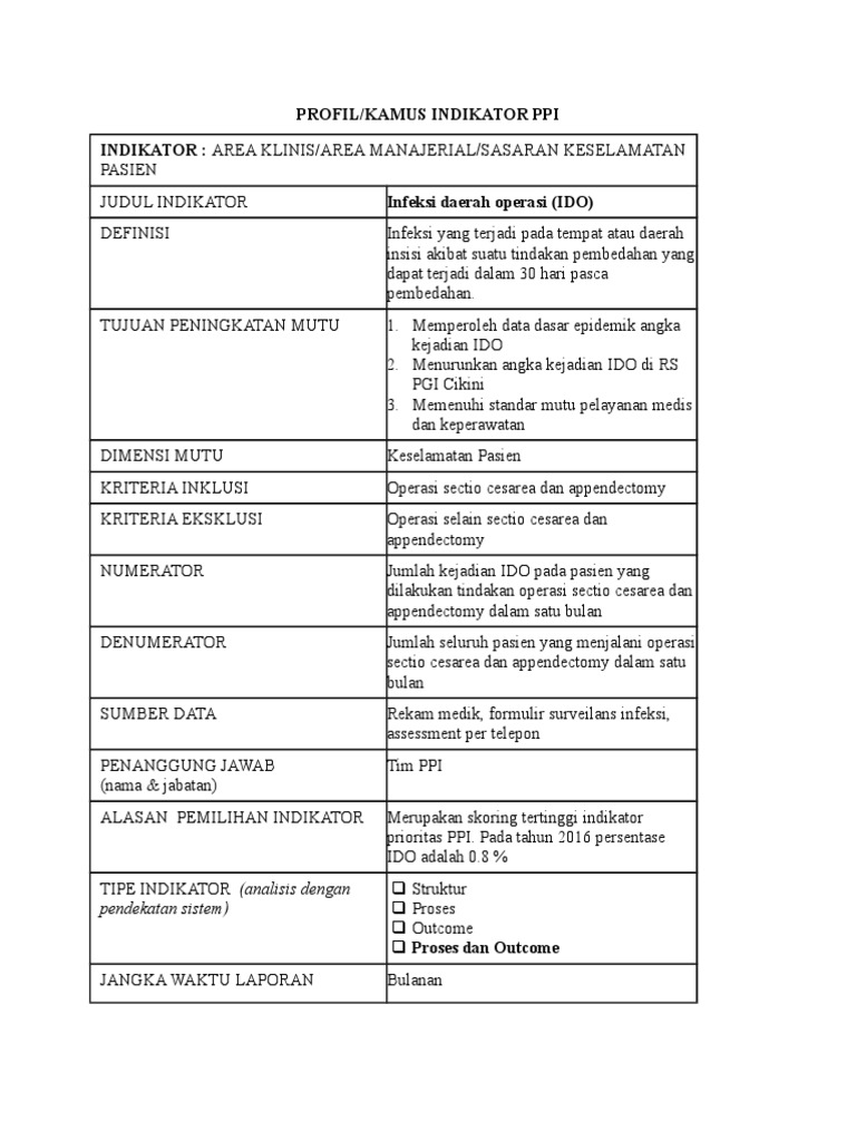 Indikator Mutu Ppi | PDF