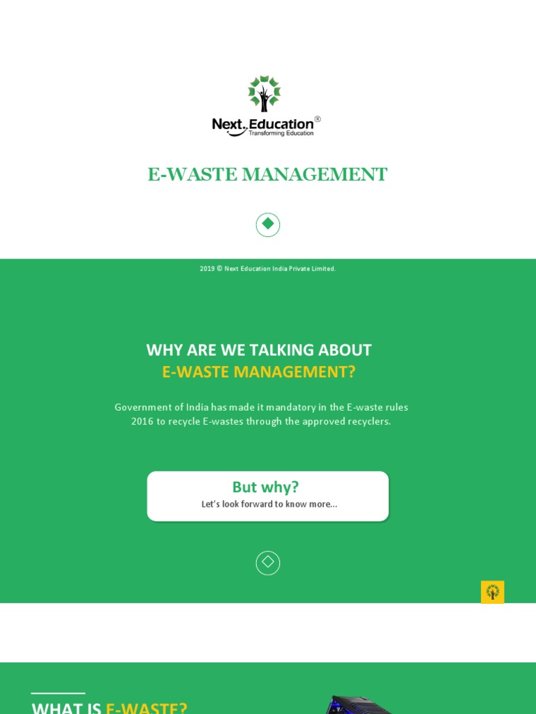 E-Waste Management PPT V1 | PDF | Electronic Waste | Recycling