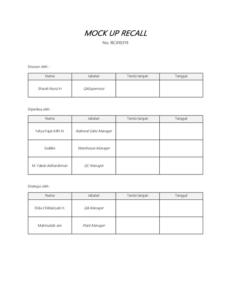 Mock Recall Pdf