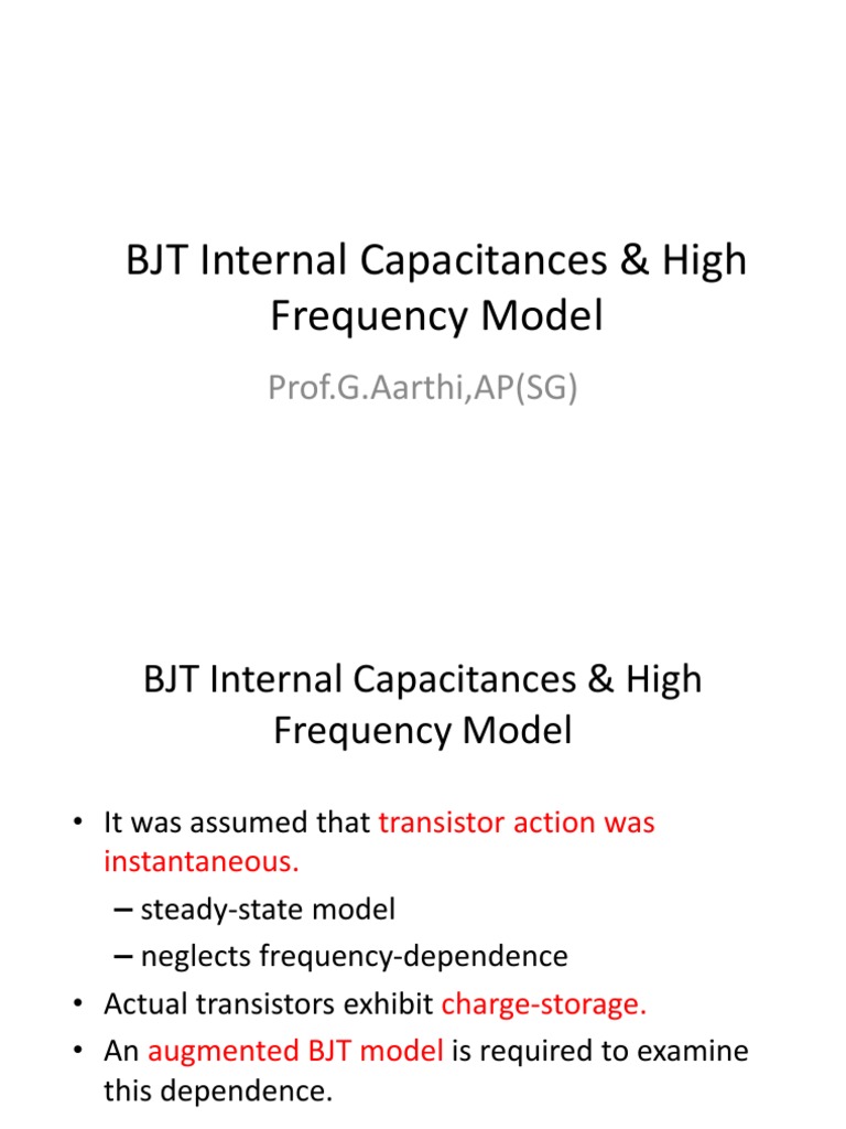BJT-Internal-Capacitance and Hybrid Pi Model | PDF | Bipolar Junction ...