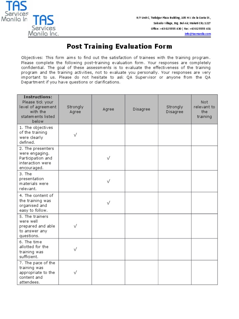 Post Training Evaluation Insights | PDF | Applied Psychology | Teaching