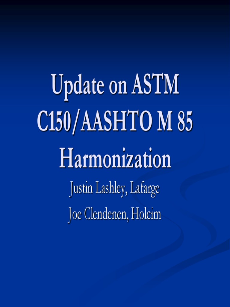 ASTM C150 & AASHTO M 85 Harmonization Update | PDF | Cement ...