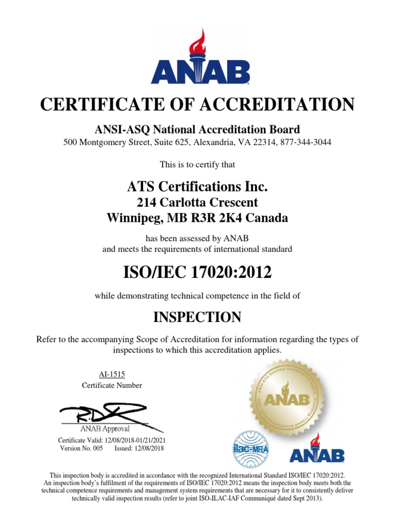 ATS Certifications Inc Cert and Scope File 12-08-2018 1544299953 | PDF ...