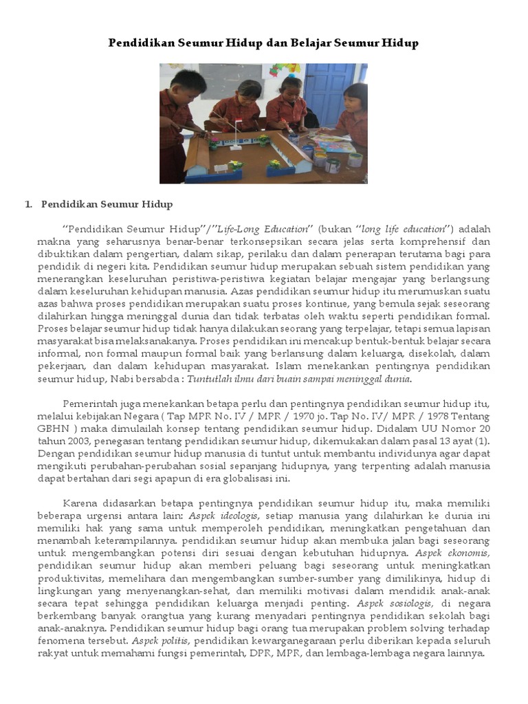 Pendidikan Seumur Hidup | PDF
