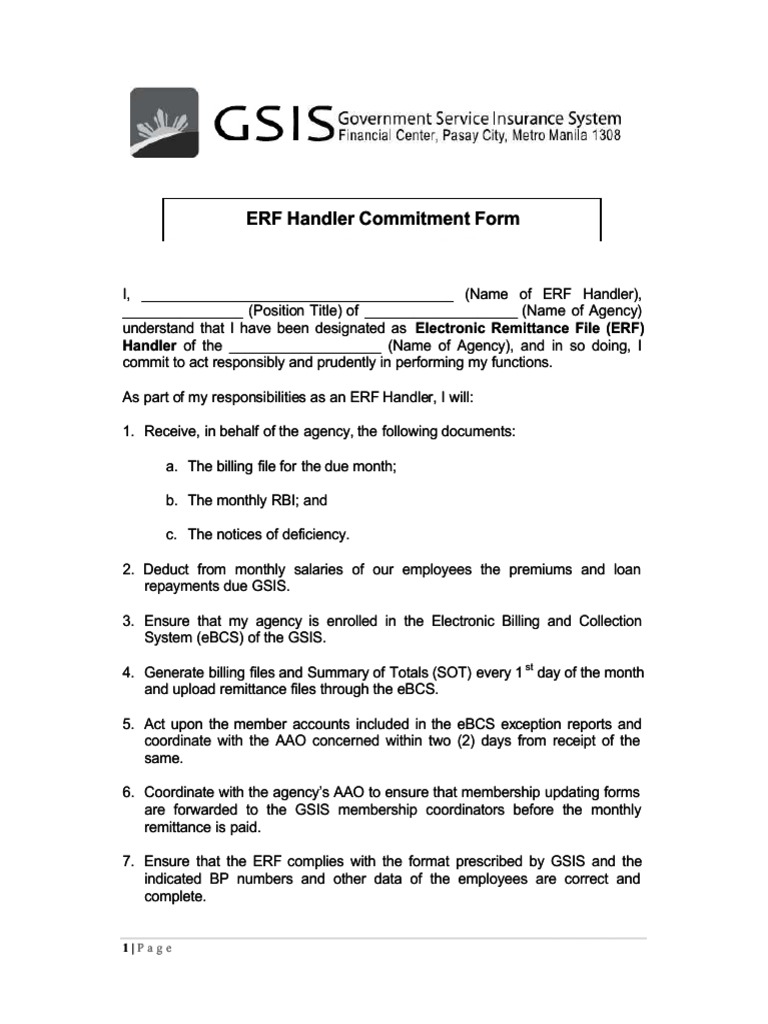 ERF Handler Commitment Form | PDF | Business