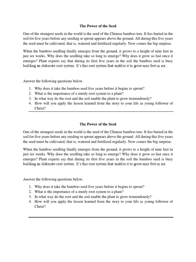 The Power of The Seed | PDF | Seed | Root