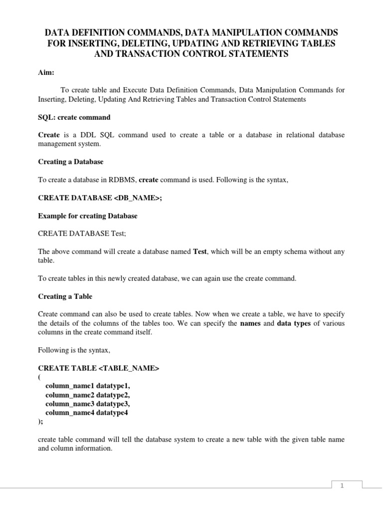 CS8481 - Database Management Systems Lab Manual | PDF | Data Model ... CS8481 - Database Management Systems Lab Manual | PDF | Data Model ...