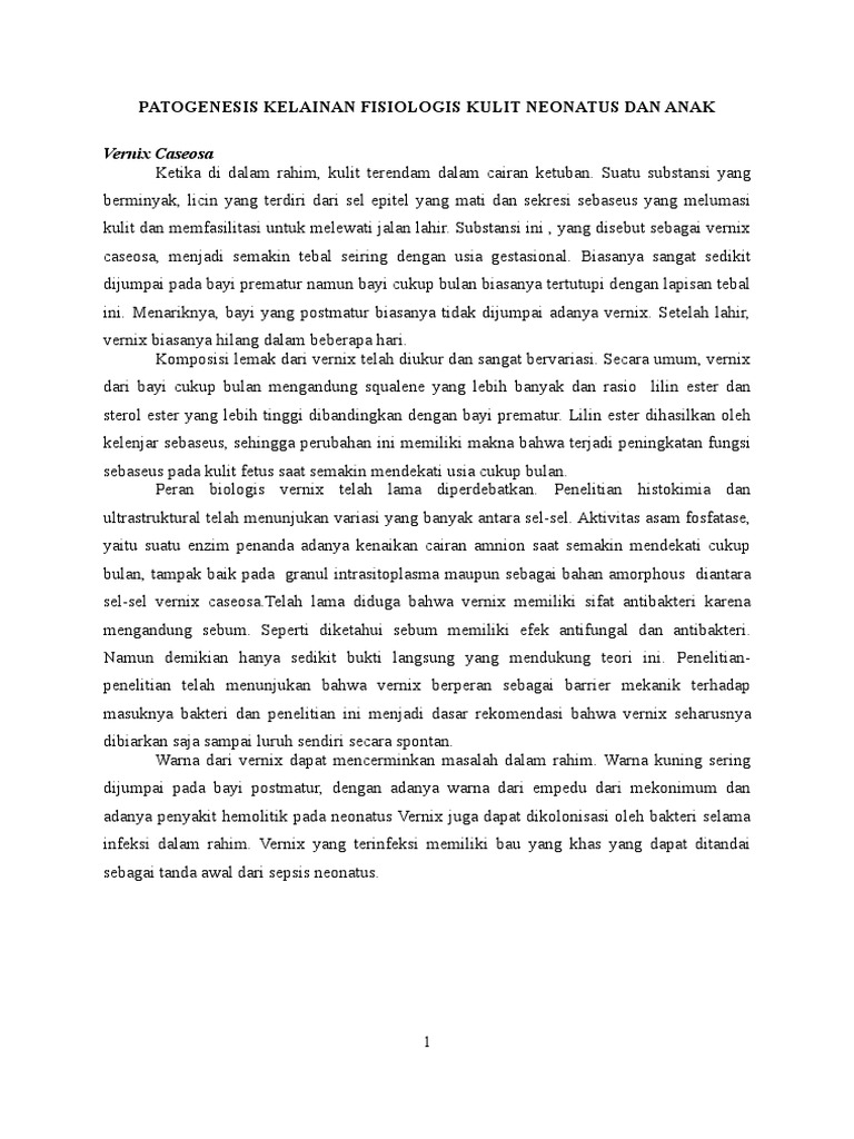 Patogenesis Kulit Neonatus dan Anak | PDF