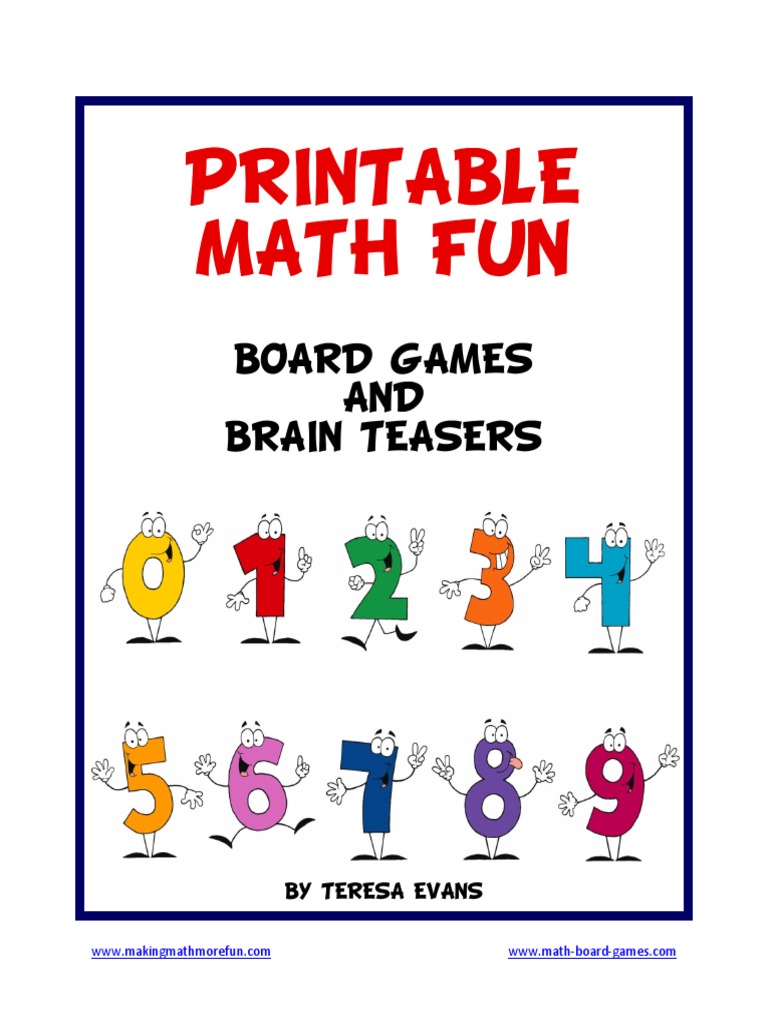 Printable Math Fun - Math Board Games | PDF | Teaching Mathematics ...