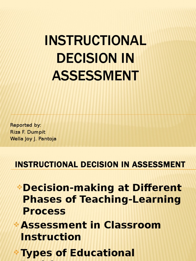 Types of Educational Decision Making | PDF | Educational Assessment ...