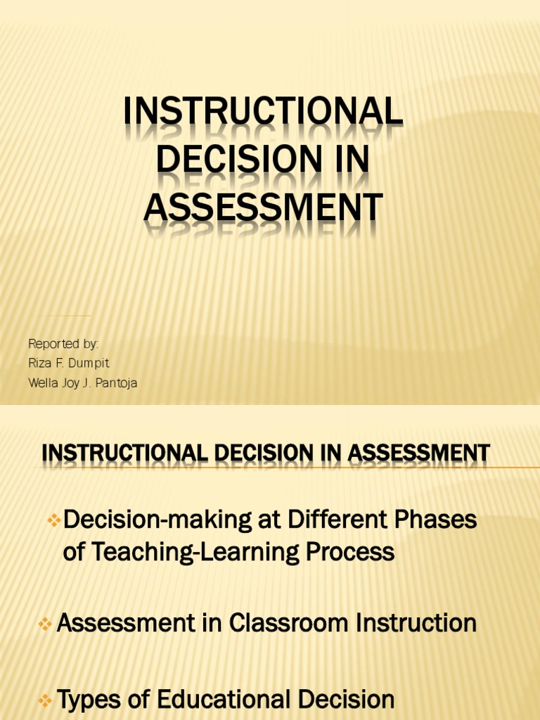 Types of Educational Decisions in Assessment | PDF | Educational ...