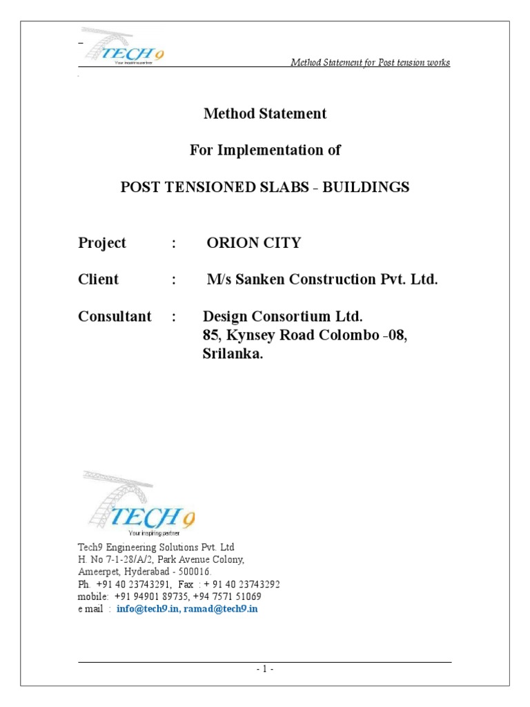 Accurate and Insightful: Method Statement for Post-Tensioned Concrete ...