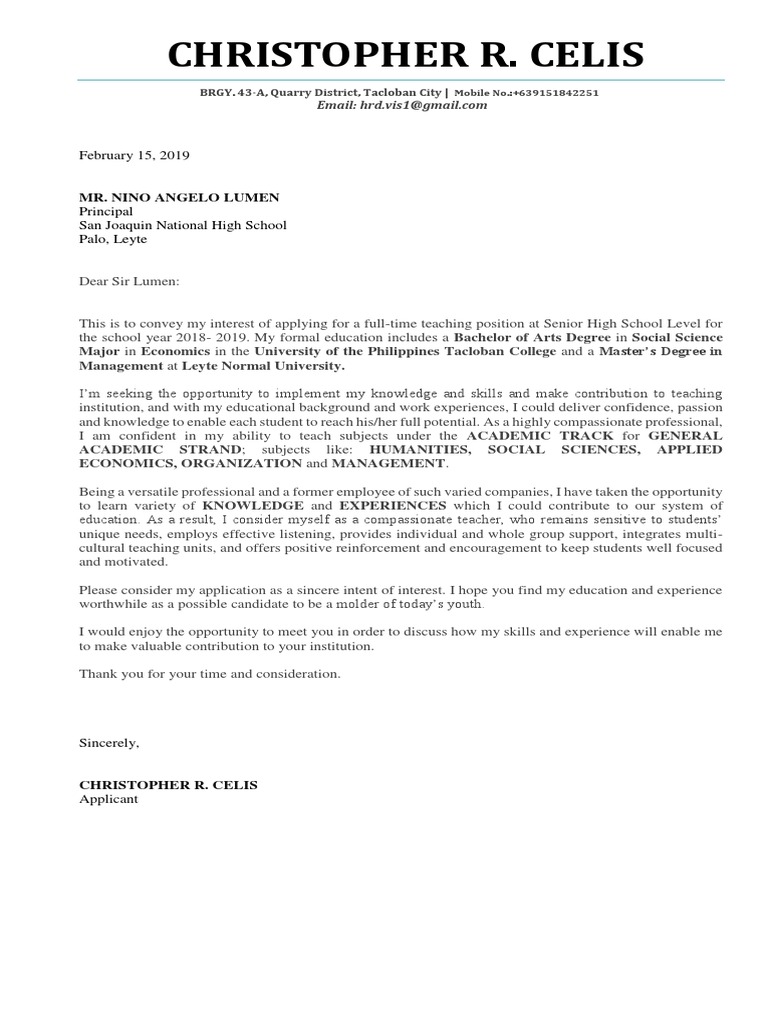 App Letter | PDF