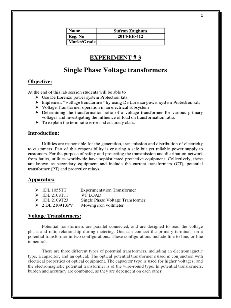 03 PDF | PDF | Transformer | Voltage