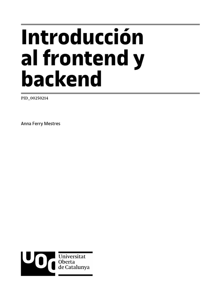 1-Introducción Al Frontend y BackendPID - 00250214 | PDF | Script Java | Aplicación web