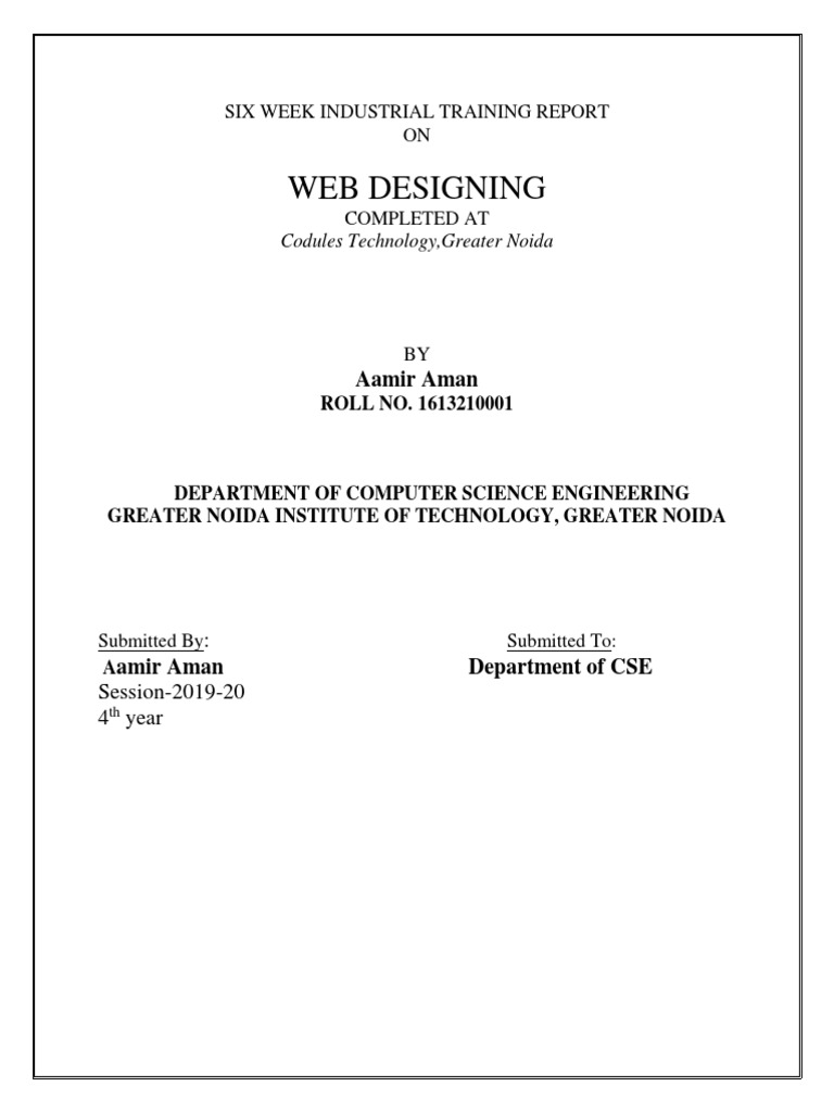 Webdesigning Training Report c1 | PDF | Html | Html Element