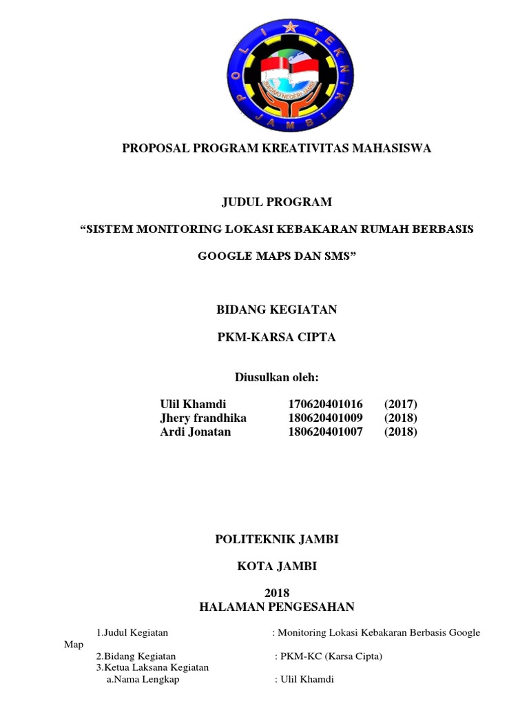 Contoh Proposal PKM-KC 2018 | PDF