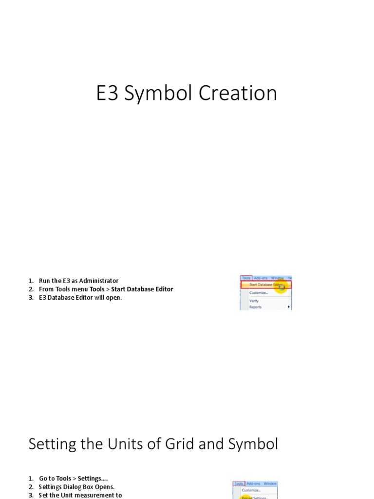 E3 Symbol Creation Step by Step | PDF | Business | Technology & Engineering