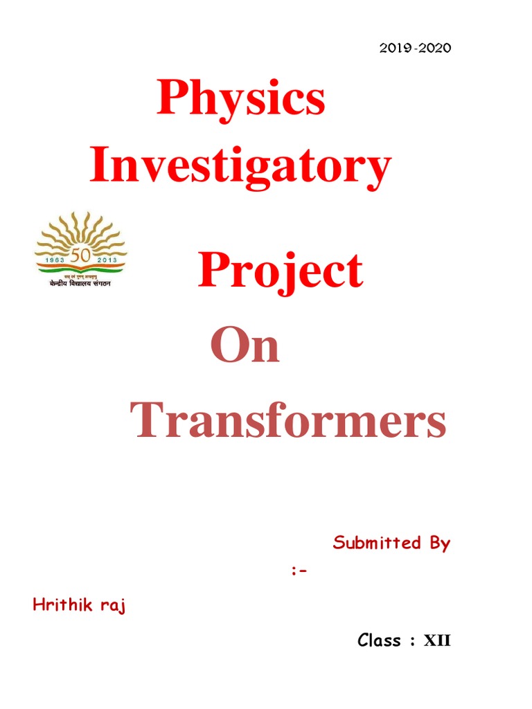 Project On Transformers Class XII | PDF | Transformer | Inductor