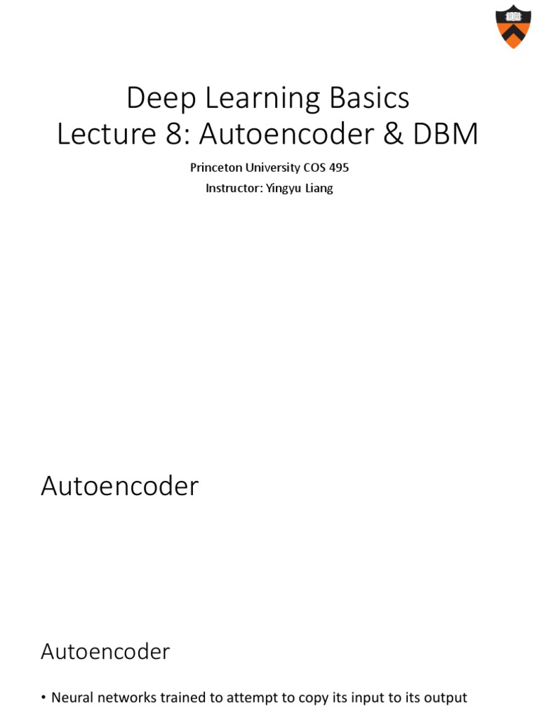 DL Lecture8 Autoencoder | PDF | Computational Science | Mathematical ...