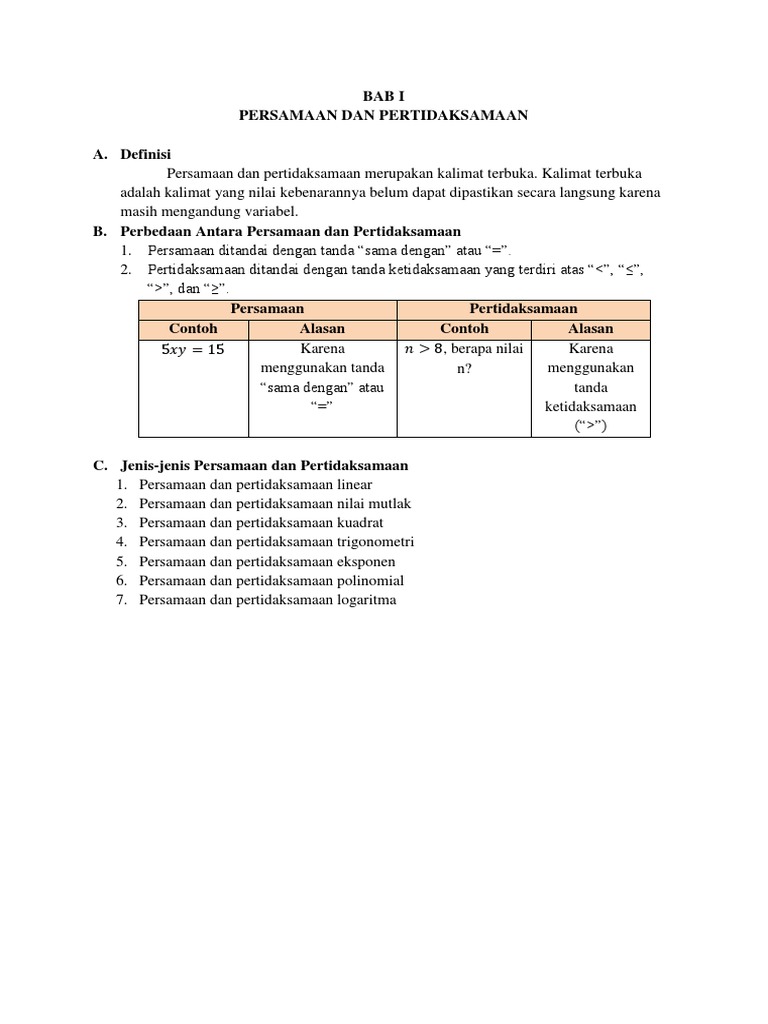 Logika Pindah Ruas dalam Persamaan | PDF