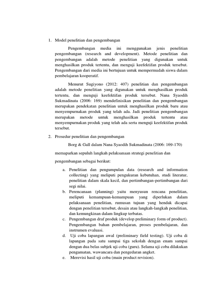 Model Penelitian Dan Pengembangan | PDF