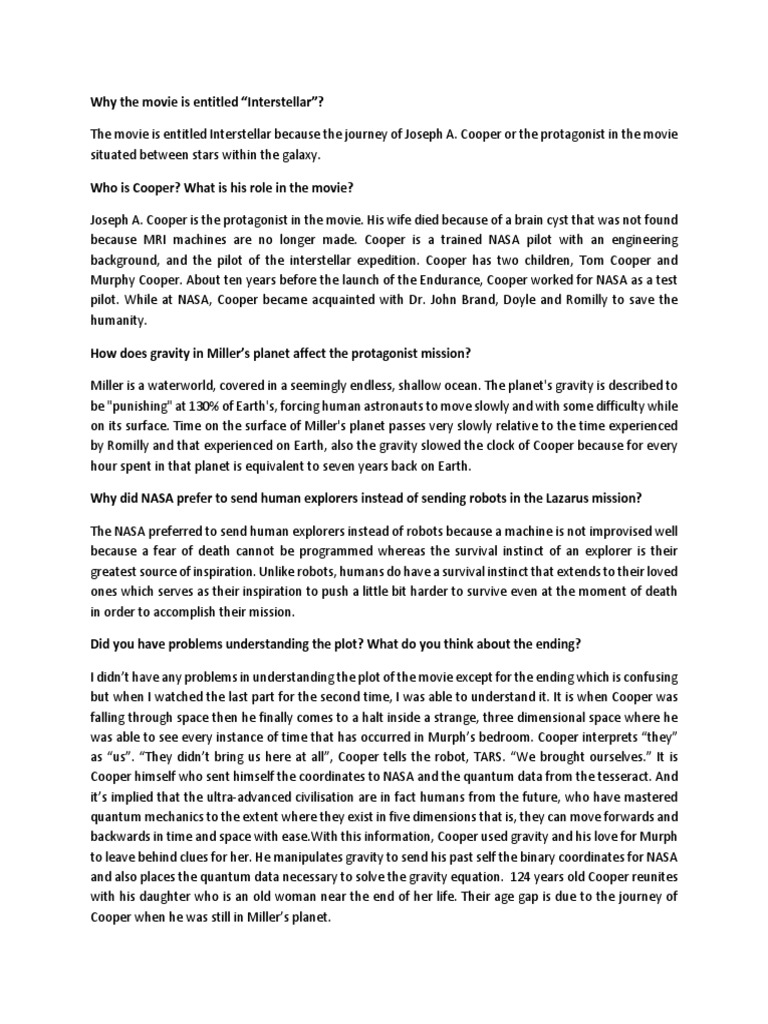 INTERSTELLAR | PDF | Nasa | Human Spaceflight