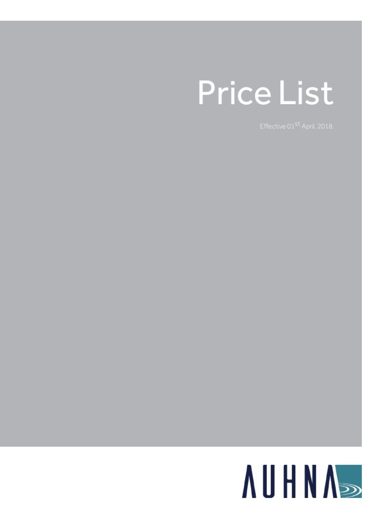 Auhna Price List 2018 | PDF | Domestic Implements | Excretion