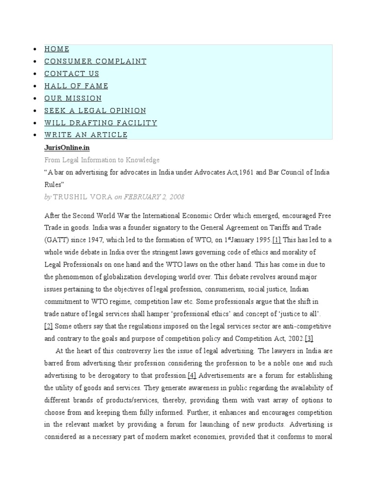 Professional Ethics Project | PDF | Advocate | Bar Association