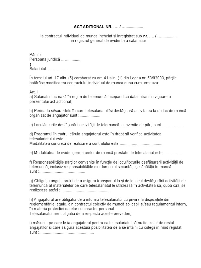 Model ACT ADITIONAL Telemunca