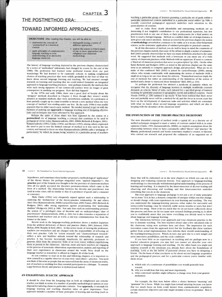 The Post Method Era Pdf Teachers Language Education
