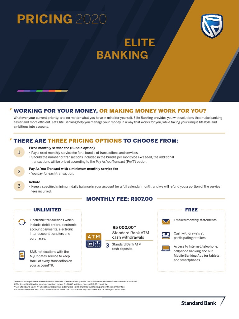 Standard Bank Elite Banking 2020 | PDF | Debit Card | Banks