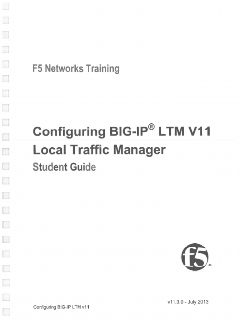 F5 Configuring BIG IP LTM v11 Student Guide PDF | PDF