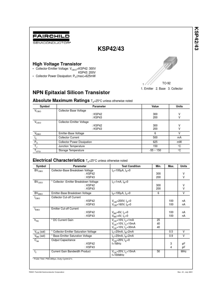 KSP42 | PDF | Electrical Engineering | Electricity